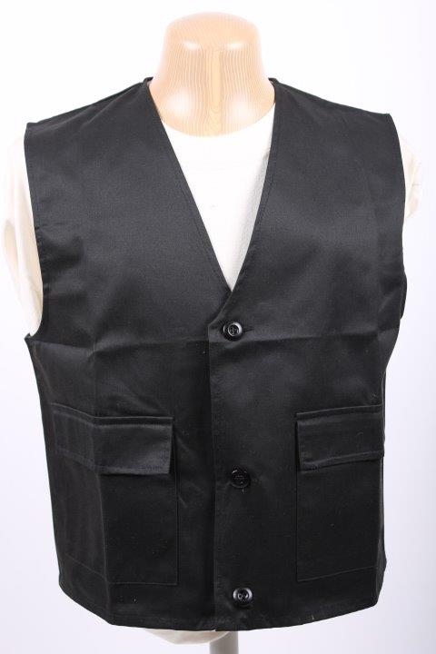 Sort vest med knaplukning - 417.dk Army & Outdoor