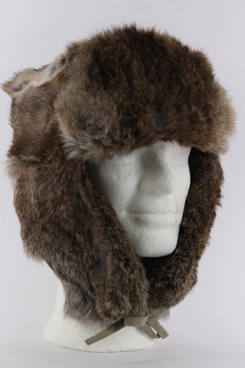 Vinterhue USSR i ægte rødbrun kaninpels - ny - 417.dk.